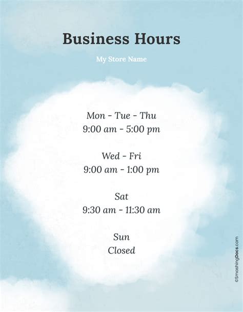 Free Colorful Office Hours Sign Template
