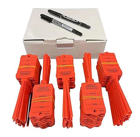 Car Key Tags X 250 Multi Purpose Self Tie To Identify Your Vehicles Red