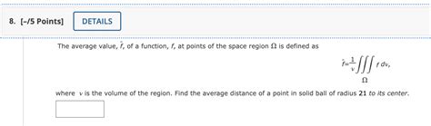 solved the average value fˉ of a function f at points of