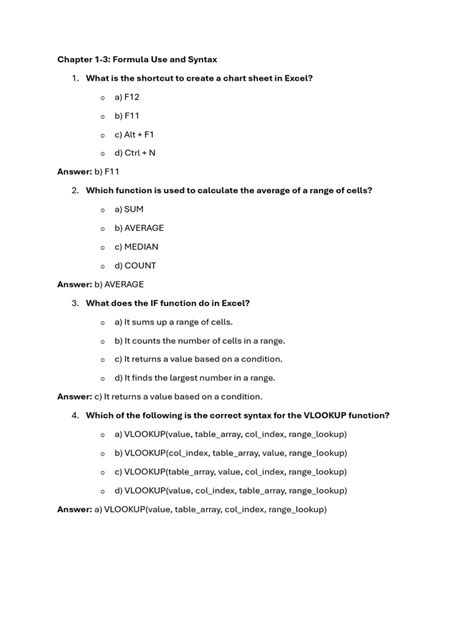 Mcqs For Advance Excel Pdf Microsoft Excel Visual Basic For Applications