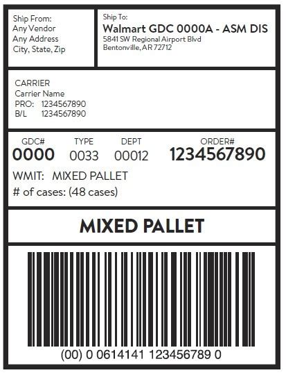 New For 2023 Walmart Sscc 18 Pallet Label Bar Code Graphics