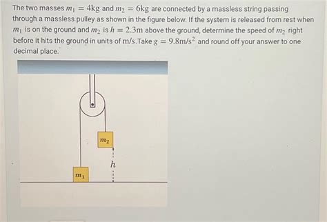 The Two Masses M1 4kg ﻿and M2 6kg ﻿are Connected By A