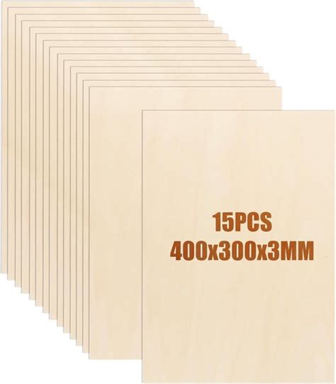 15 Stuks Multiplexplaten 3 Mm Lindehout 400 X 300 X 3 Mm Houten
