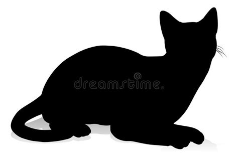 Cat Silhouette Lying Down Stock Illustrations 90 Cat Silhouette Lying