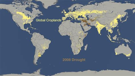 Map Of Global Croplands And 2008 Drought Vivid Maps