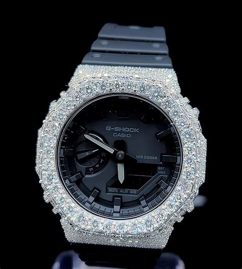 Iced Out Vvs Moissanite Watch G Shock Watch Custom Bust Down Casio