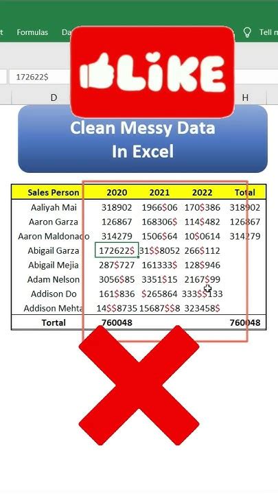 Clean Messy Data Excel Tips And Tricks Shorts Youtube
