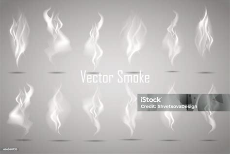 투명 한 배경 벡터 일러스트 레이 션에 섬세 한 하얀 담배 연기 파도 설정 0명에 대한 스톡 벡터 아트 및 기타 이미지 0명 개념과 주제 검은색 Istock