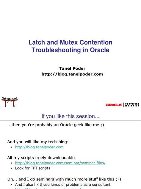 Oracle Latch And Mutex Contention Troubleshooting Pdf Data Data Management