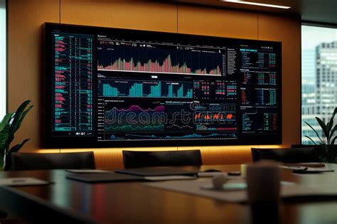 Advanced Analytics Dashboard Displayed In A Modern Corporate Office During The Day Generative