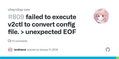 Failed To Execute V2ctl To Convert Config File Unexpected Eof
