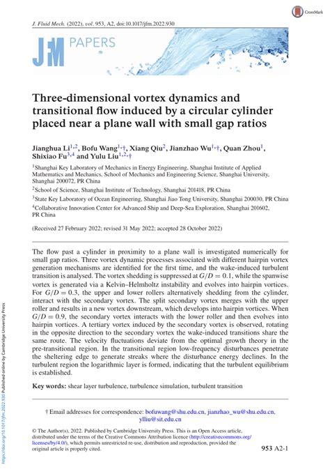 Pdf Three Dimensional Vortex Dynamics And Transitional Flow Induced By A Circular Cylinder