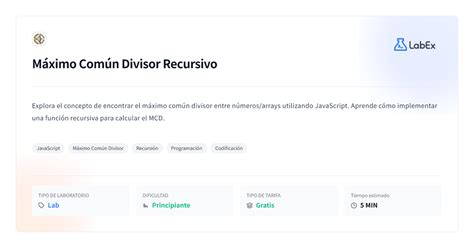 Javascript Máximo Común Divisor Recursión Labex