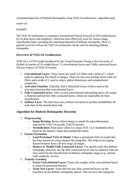 Automated Detection Of Diabetic Retinopathy Using Vggdocx