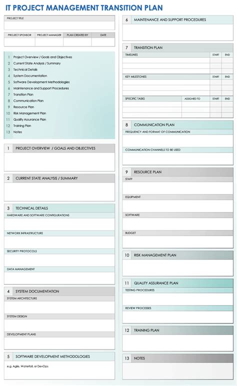 Free Project Transition Templates With How To Smartsheet