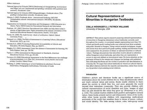 Pdf Cultural Representations Of Minorities In Hungarian Textbooks
