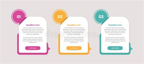 Business Process Or Three Steps Infographic Text Presentation Template Design Stock Vector