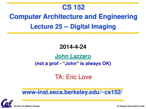 cs 152 computer architecture and engineering ppt download
