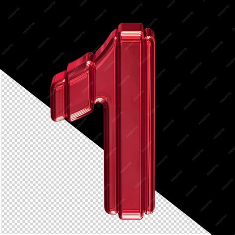 Premium Psd Red Symbol With Belts Number 1
