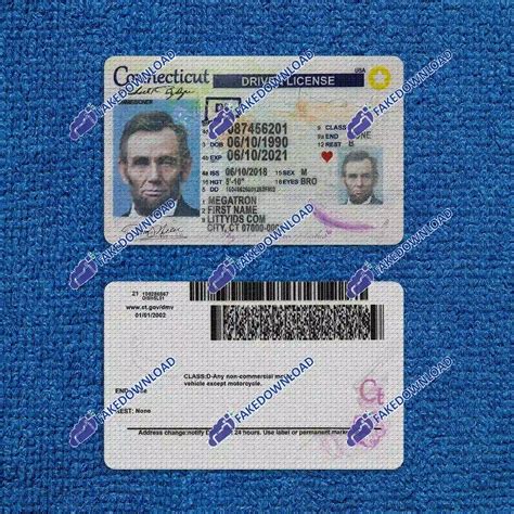 Connecticut Driving License Psd Template Fully Editable Design