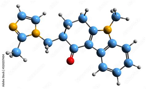 3d Image Of Ondansetron Skeletal Formula Molecular Chemical Structure Of Nausea And Vomiting