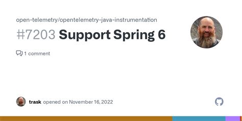 support spring 6 · issue 7203 · open telemetry opentelemetry java instrumentation · github