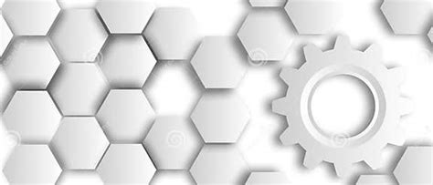 White Hexagon Structure Gears Header Stock Illustration Illustration Of Productivity Industry
