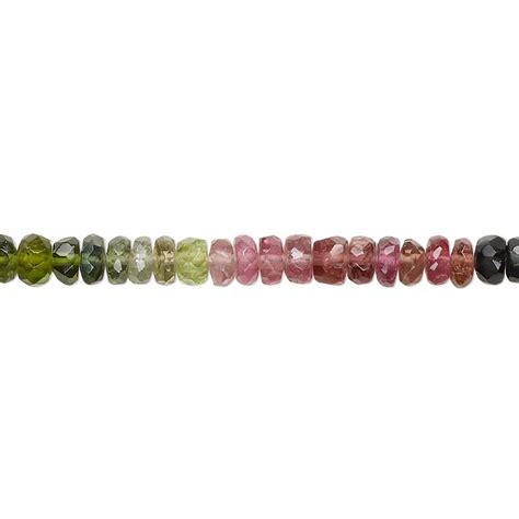 Multi Tourmaline 1pkg1 Hand Cut Faceted Rondelle Bead Natural 13 Inch