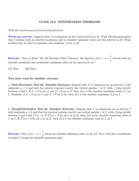 Class 10 Unit 10 Problems Class 10 Optimization Problems Tools For