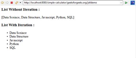Spring MVC Iterating List On JSP Using JSTL GeeksforGeeks