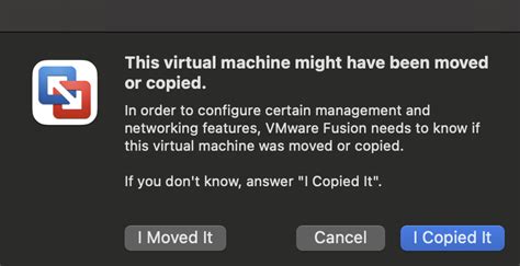 Macos Vmware Fusion Moved Or Copied Error Every Time I Start A Vm Super User