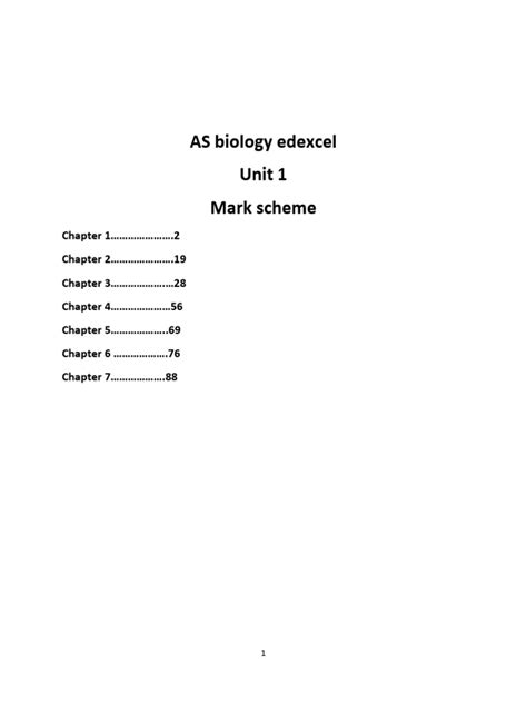 unit 1 classified part 1 mark scheme pdf