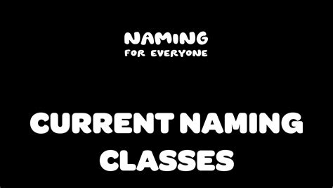 Naming Classes — Naming For Everyone Naming Education For Branding