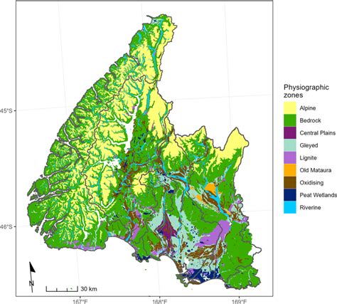 Map Of The Physiographic Classification System Of Hughes Et Al 2016