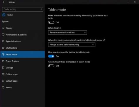 Automatically Hide The Taskbar In Tablet Mode Feature Now Available