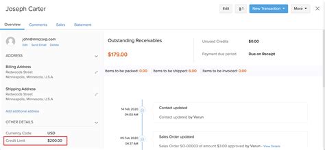 Customer Credit Limit User Guide Zoho Inventory