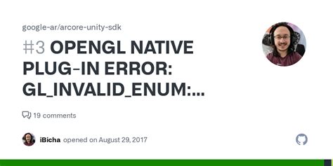 Opengl Native Plug In Error Glinvalidenum Enum Argument Out Of