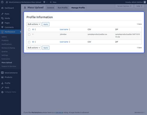 Woocommerce Marketplace Mass Upload Webkul