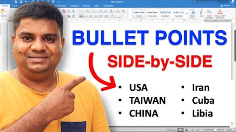How To Make Bullet Points In Word Side By Side YouTube