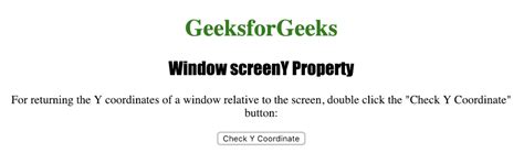 Html Dom Window Screeny Property Geeksforgeeks
