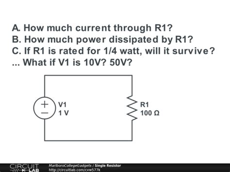 Single Resistor CircuitLab
