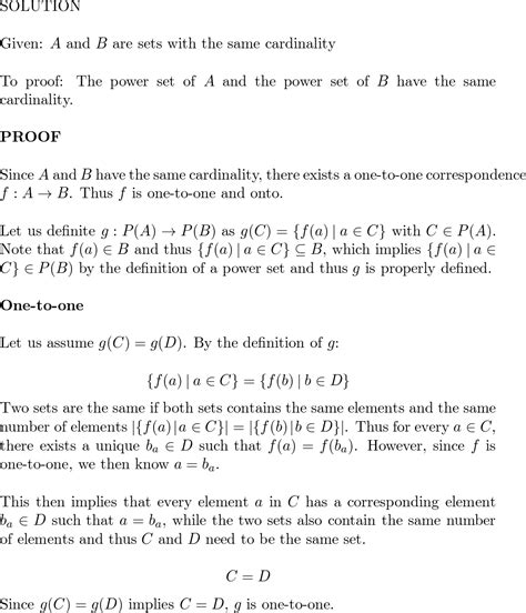 Cardinality Proof