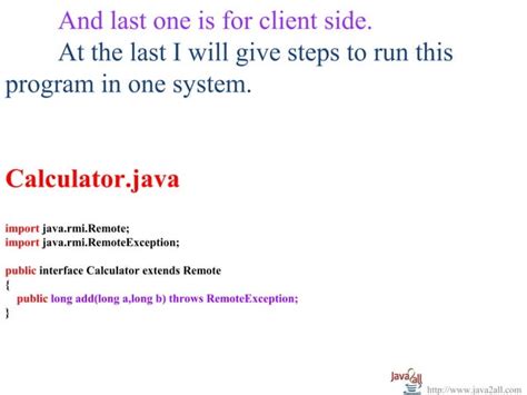 Java Rmi Example Program With Code Pps Programming Languages Computing