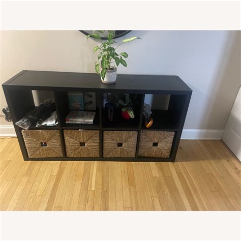 Ikea Black Bookcase Tv Stand Aptdeco