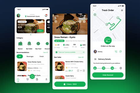 Food Delivery Apps Template Ux And Ui Kits Ft Modern And Elegant Envato