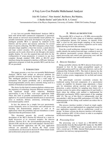PDF A Very Low Cost Portable Multichannel Analyzer
