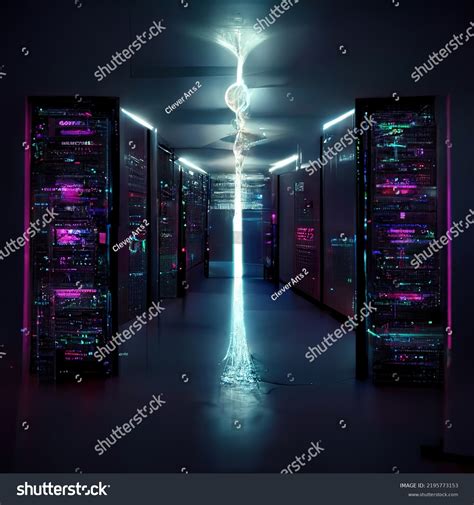 Futuristic Server Room Computing Cyber Security Stock Illustration 2195773153 Shutterstock
