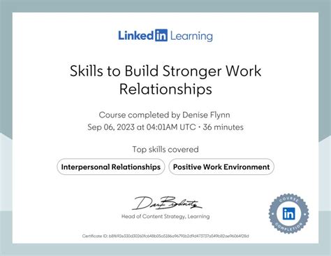 Denise Flynn On Linkedin Certificate Of Completion