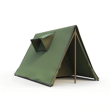 Tent 3d Model With Camping Design And Green Color Made With Creative Object On Clean Background