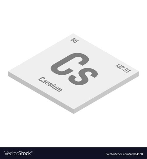 Caesium Cs Periodic Table Element Royalty Free Vector Image